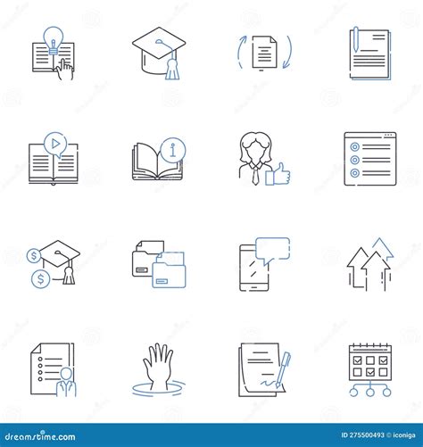 Remote Instruction Line Icons Collection Virtual Online Distance E