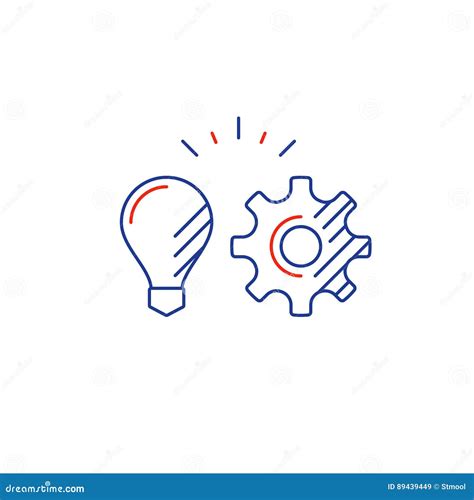 business strategy concept new technology integration line icon stock