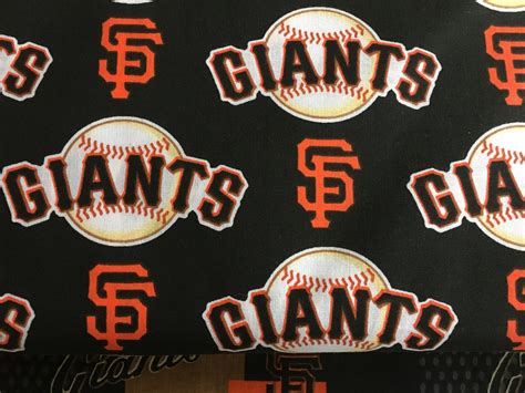 San Francisco Giants Cotton Fabric 60 Wide Mlb Material Etsy