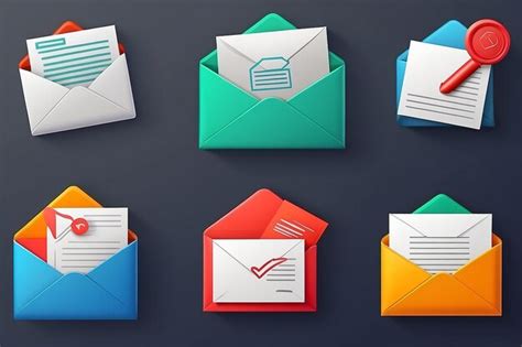 Open Mail Envelope Icon Collection With Marker Approved Rejected Premium Ai Generated Image