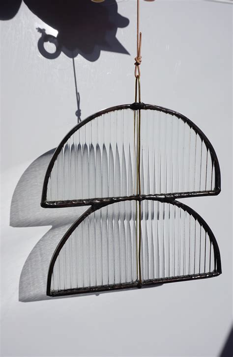 Modern Reeded Glass Half Circle Panel Etsy