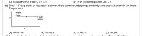 C In An Isothermal Process Δt 0 D In An Isothermal Process Δq 0 5