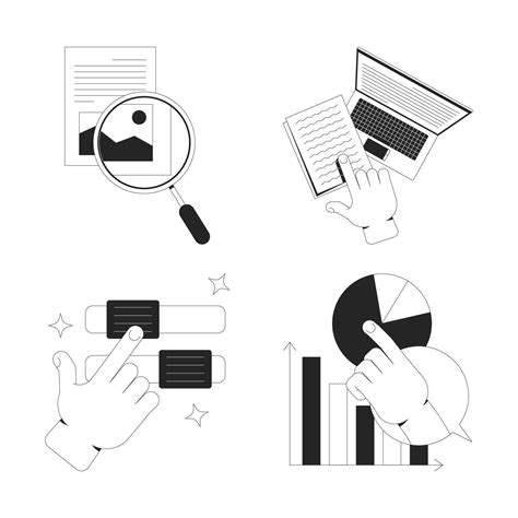 User Interaction And Data Exploration Line Onboarding Ui Illustrations