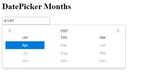 DatePicker Unselectable Values Not Indicated In Month View Issue Primefaces