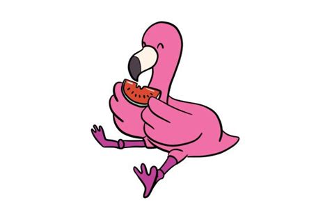 Flamingo Eating Watermelon Svg Cut File By Creative Fabrica Crafts