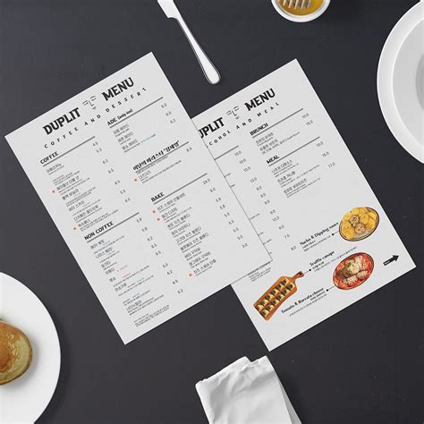 브런치 카페 듀플릿 메뉴판디자인 메뉴판 포트폴리오 크몽