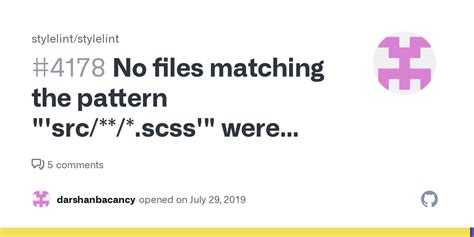 No Files Matching The Pattern Src Scss Were Found Issue Stylelint Stylelint