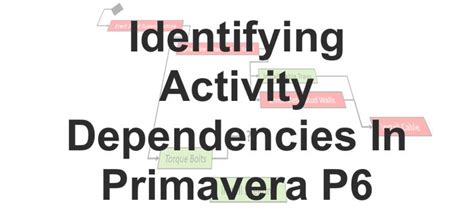 Identifying Activity Dependencies In Primavera P6