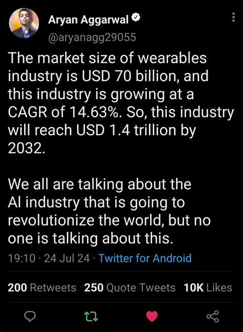 Aryan Aggarwal On Linkedin Wearabletech Techtrends Futuretech Innovation Ai Marketgrowth