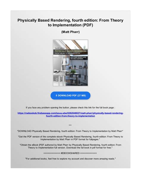 Download Physically Based Rendering Fourth Edition From Theory To