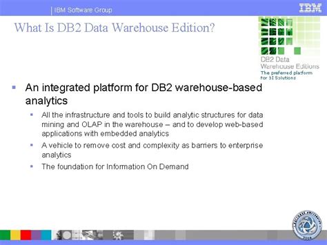 Ibm Software Group Db 2 Data Warehouse Edition