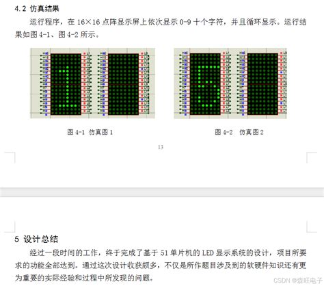 16×16led点阵字符滚动显示 基于译码器与移位寄存器设计报告仿真单片机源程序1616点阵显示设计由4个88的点阵组成报告