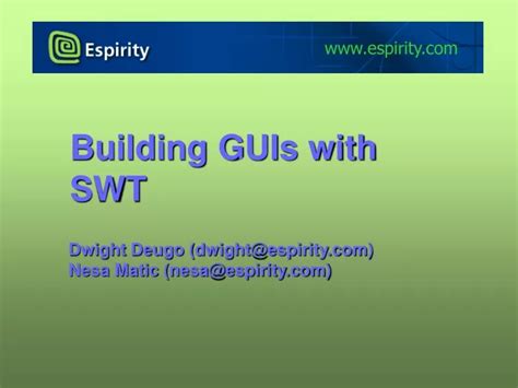 Ppt Building Guis With Swt Powerpoint Presentation Free Download