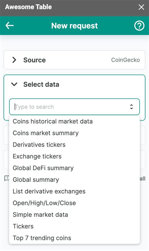 log in with the coingecko connector awesome table connectors