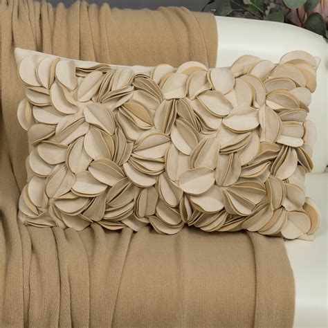 Elskerjw Embroidered Pillow Cover Decorative Floral Accent Pillow Case