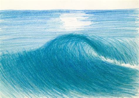Ocean Waves Pencil Drawing
