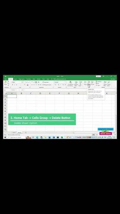 2 Ways Of Deleting A Worksheet From An Excel Workbook Microsoft Excel Excel Beginners Youtube
