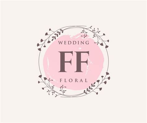 Ff Initials Letter Wedding Monogram Logos Template Hand Drawn Modern