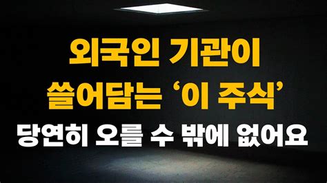 [주식] 외국인 기관이 쓸어담는 이 주식 당연히 오를 수 밖에 없어요[2차전지주식전망 에코프로비엠주가전망 포스코퓨처