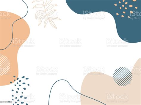 파스텔 색상의 유기적 모양과 손 그리기 선이 있는 추상적인 배경 텍스트 공간이 있는 현대적인 디자인 템플릿입니다 브랜딩 디자인을