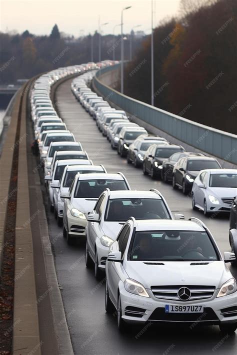 Premium Ai Image Black Cars And White Cars On The German Autobahn