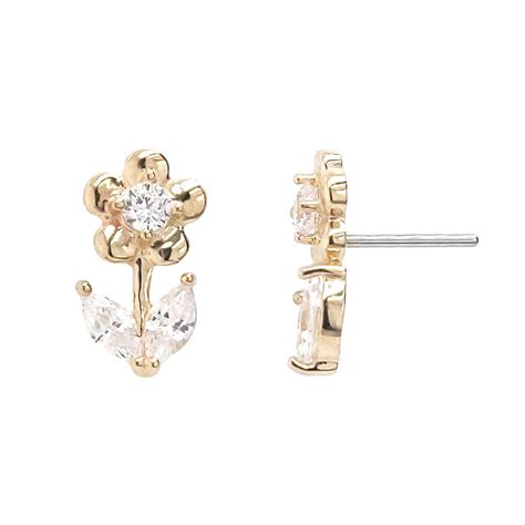 14kt Cz Daisy Top My Body Jewel