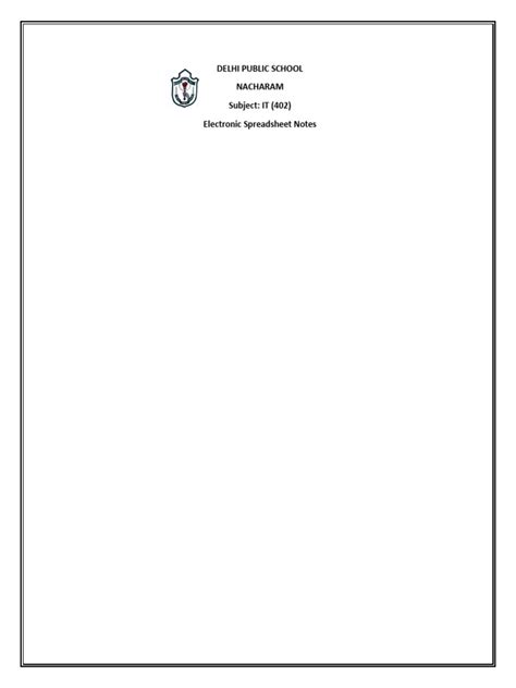 Electronic Spreadsheet Pdf Spreadsheet Macro Computer Science