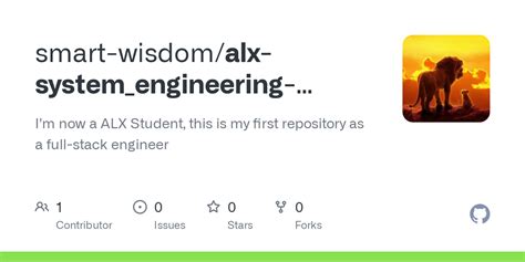 Github Smart Wisdom Alx System Engineering Devops I M Now A Alx Student This Is My First