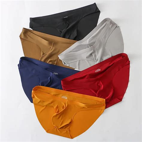 New Ice Silk Seamless Underwear Mens Briefs