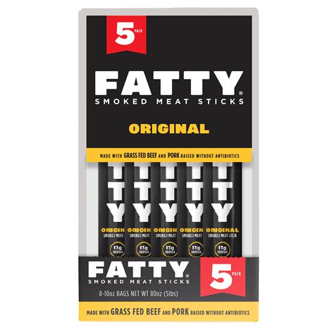 Fatty Original Meat Sticks 10oz 5 Pack Sweetwood Co Low Sugar