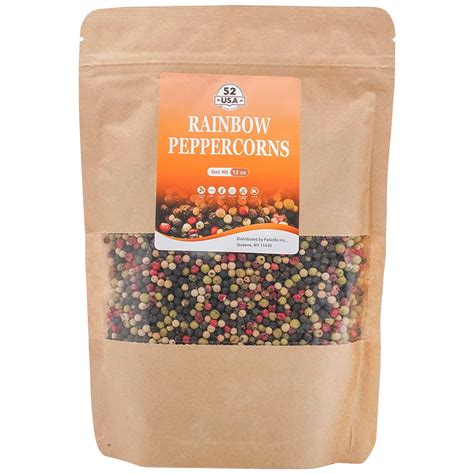 52usa Rainbow Pepper Mix 12oz Whole Peppercorns For Grinder Black