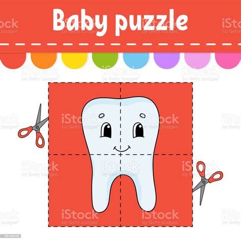 아기 퍼즐 쉬운 수준 플래시 카드 잘라 서 재생할 수 있습니다 색상 활동 워크시트 어린이를위한 게임 만화 캐릭터 0명에 대한 스톡 벡터 아트 및 기타 이미지 Istock