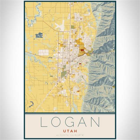 Logan Utah Map Print In Woodblock — Jace Maps