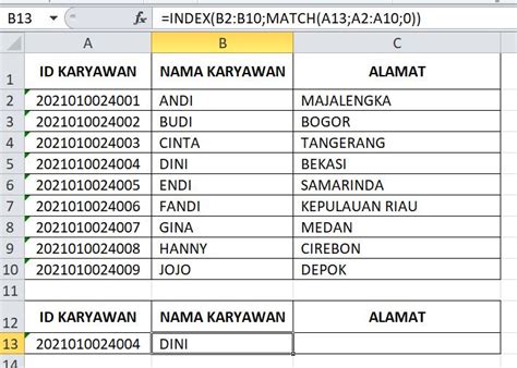 Membandingkan Fungsi Index Match Dan Vlookup Excel Depot Excel