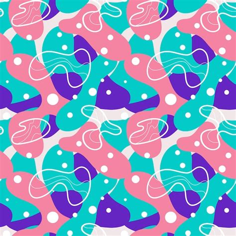 Premium Vector Multicolor Abstract Seamless Pattern Vibrant Shapes
