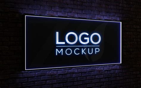 دانلود فایل لایه باز موکاپ لوگو طرح نئون رنگ تیره دانلود رایگان فایل