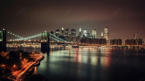 브루클린 다리와 함께 밤에 뉴욕시 뉴욕의 아름다운 사진 뉴욕 뉴욕시 배경 일러스트 및 사진 무료 다운로드 Pngtree
