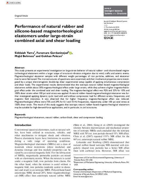 Pdf Performance Of Natural Rubber And Silicone Based