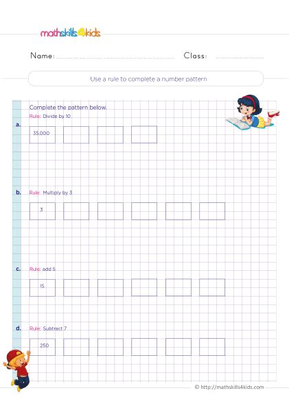 Printable Patterns And Sequences Worksheets For Grade 4 Download Now Worksheets Library
