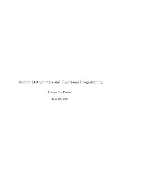 Discrete Mathematics And Functional Programming Pdf Discrete Mathematics Numbers