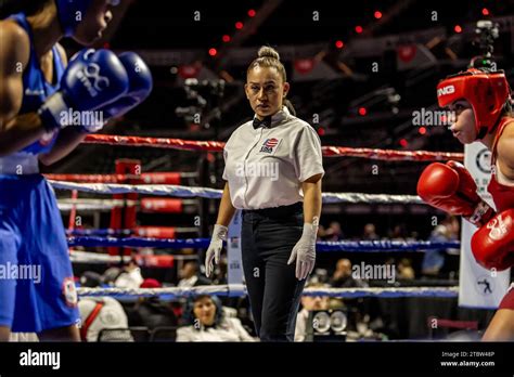 Referee Kathy Rivera Officiates The Bout Betweek Gomez And Prospers In