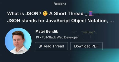 What Is Json 🤔 A Short Thread ↓ 🧵 Thread From Matej Bendík