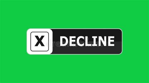 Green Screen Animation Of Decline Push Button With Pointer Simple