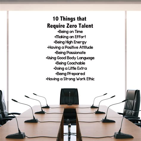 10 Things That Require Zero Talent School Decal Motivational Office