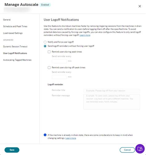 User Logoff Notifications Formerly Force User Logoff