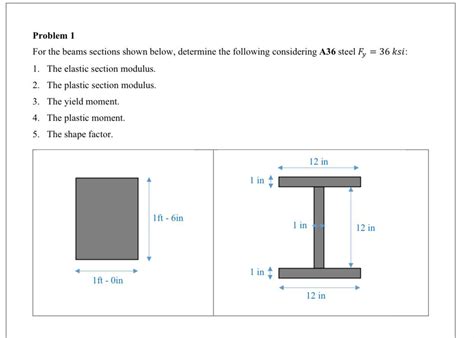 [solved] problem 1 for the beams sections shown below de