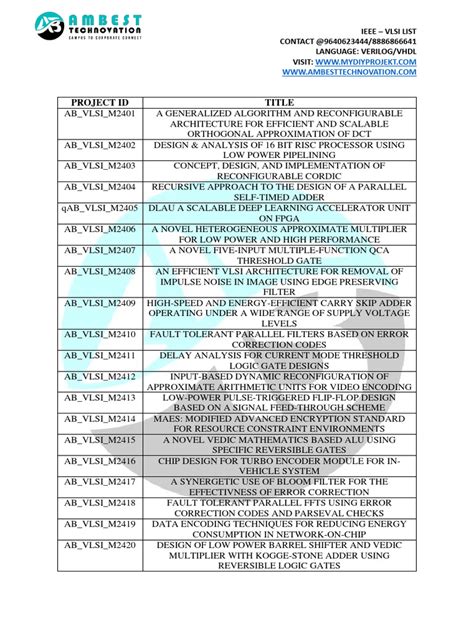 vlsi major projects pdf field programmable gate array data