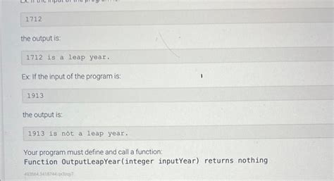 Solved LAB User Defined Functions Leap Year A Year In Chegg Com