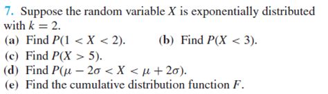 Solved Suppose The Random Variable X Is Exponentially Chegg
