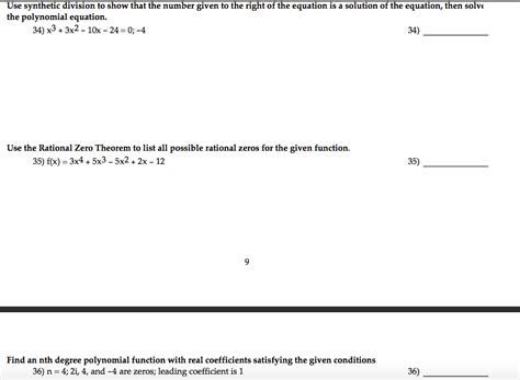Solved Use Synthetic Division To Show That The Number Given Chegg